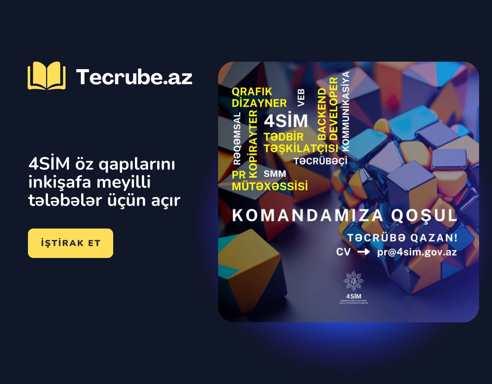 4SİM öz qapılarını inkişafa meyilli tələbələr üçün açır - Təcrübə.az